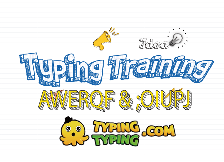 Typing Training: AWERQF and ;OIUPJ Keys - TypingTyping
